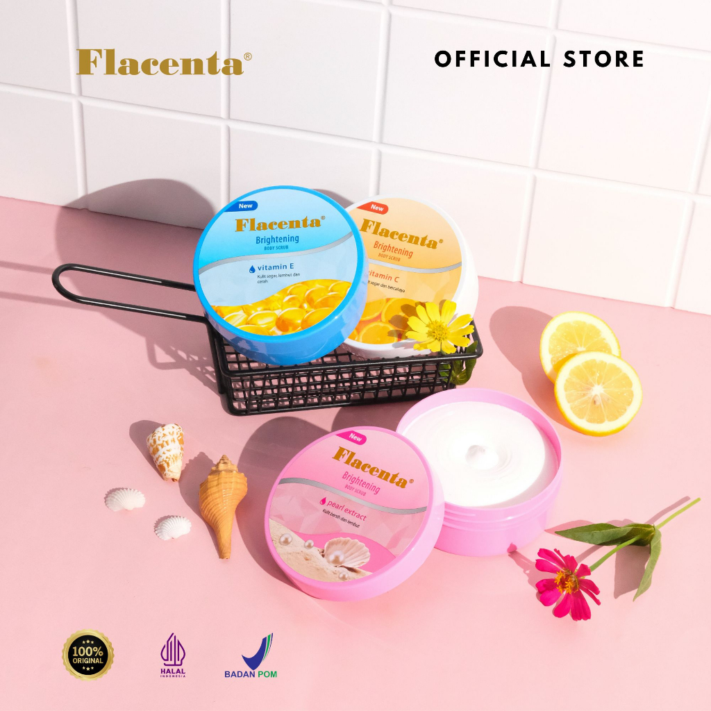 Jual FLACENTA Body Scrub 200gr Lulur Pemutih Badan/Mandi Susu/Sabun ...