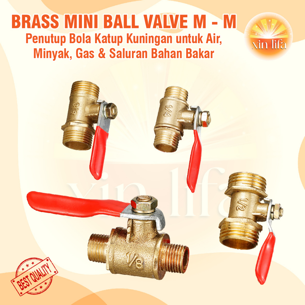 Jual BALL VALVE / STOP KRAN / KERAN KUNINGAN 1/2" ; 3/4" ; 1" INCI INCH M-M | Shopee Indonesia