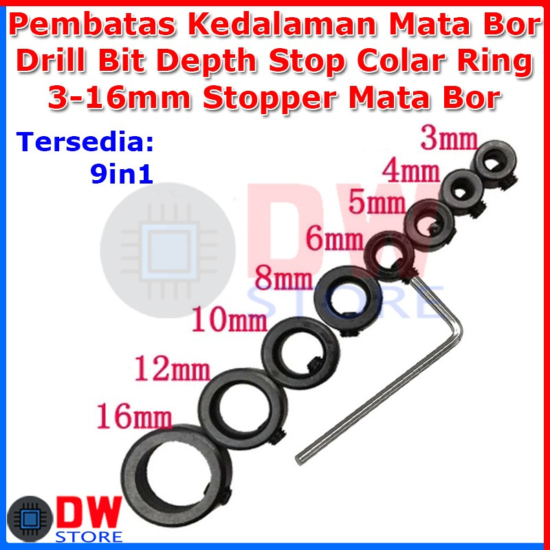 Jual Pembatas Kedalaman Mata Bor Drill Bit Depth Stopper Collar Ring 3 ...