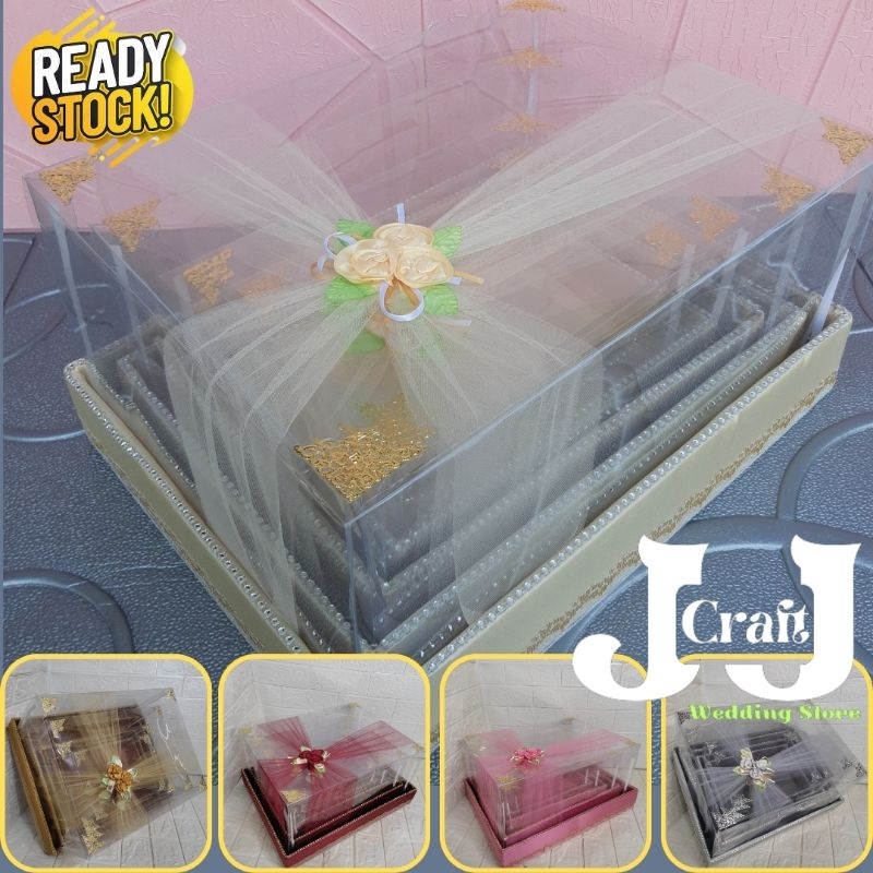 Jual Kotak Parcel Hantaran Seserahan 1 Set Isi 4 Box Tempat Mahar ...