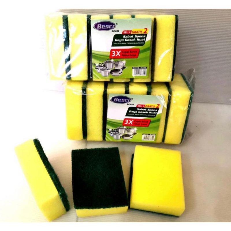 Jual SPON 2 SISI KUNING DAN HIJAU-UNTUK MEMBERSIHKAN DAN MEMBUAT BUSA ...