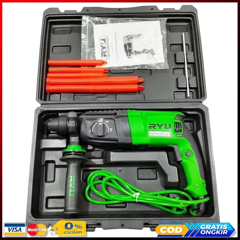 Jual Rotary Hammer 26mm RYU TEKIRO RRH26 mesin bor SDS atau bor bobok beton 3 fungsi | Shopee ...