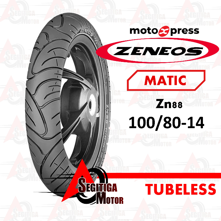 Jual BAN MOTOR MATIC MEREK ZENEOS TIPE ZN88 UKURAN 100/80 RING 14 ...