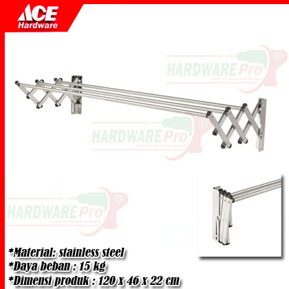 Jual Jemuran Dinding 120Cm Jemuran Pakaian Jemuran Lipat Stainless ...