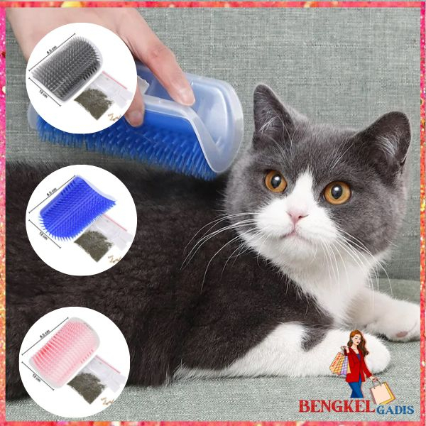 Jual BG Sikat Sisir Kucing Sudut Tempel Free Catnip Self Grooming Cat ...