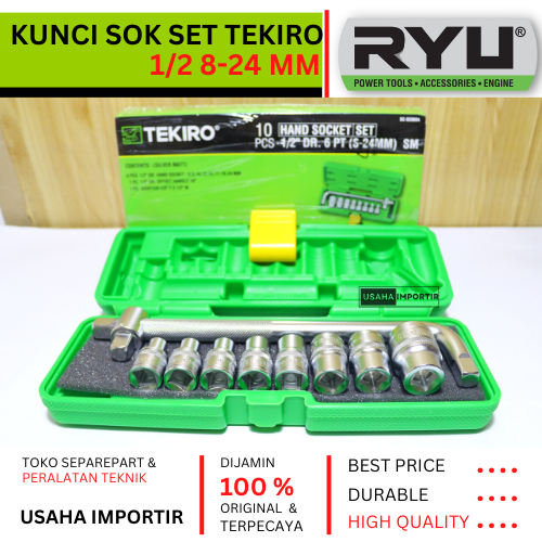 Jual Jual Kunci Sok Set Tekiro 1/2Inch 6Pt 8-24mm Tipe 0604/ Hand Socket Box Tekiro Terlaris ...