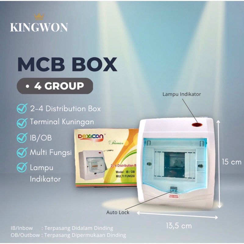 Jual BOX MCB 4 GROUP INBOW OUTBOW 2-4 DISTRIBUTION BOX/KOTAK MCB/TEMPAT ...