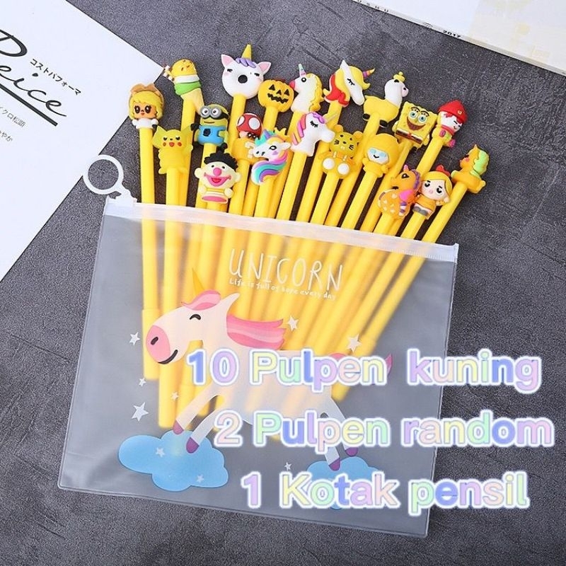 Jual pulpen karakter/pulpen lucu dan unik/alat tulis satu set | Shopee ...