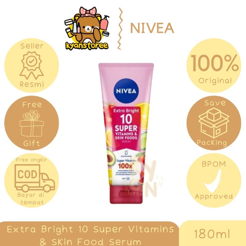 Jual NIVEA EXTRA BRIGHT 10 SUPER VITAMINS & SKIN FOOD SERUM | Shopee ...