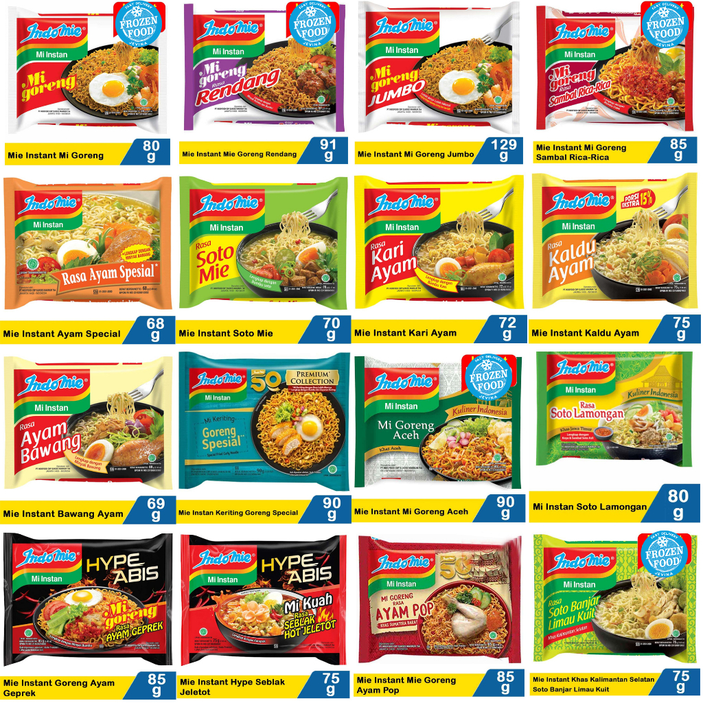 Jual Indomie Goreng | Indomie Instant 16 Varian Rasa | Shopee Indonesia
