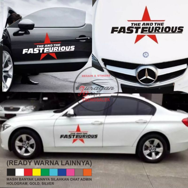 Jual Sticker stiker fast furious 2 warna keren cutting cap pintu kaca ...