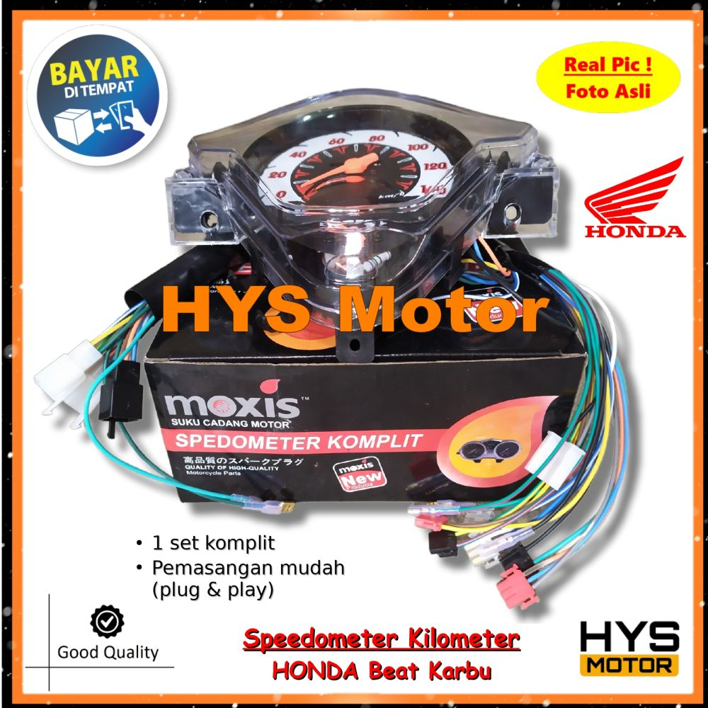 Jual HYS Batok Spidometer Beat Karbu Lama - Spido Spedometer Speedometer Kilometer Full Set ...