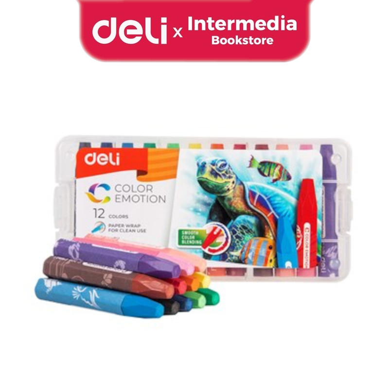 Jual Deli EC20104 Oil Pastel Crayon 12 Warna cerah sempurna tidak ...