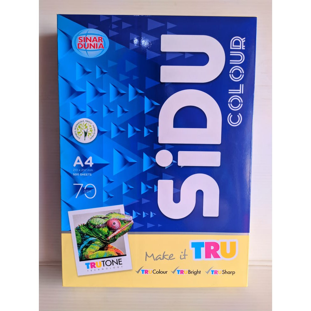 Jual Kertas A4 KUNING SIDU Foto Copy HVS 70 gr / 70 gsm / 70gram SINAR DUNIA | Shopee Indonesia