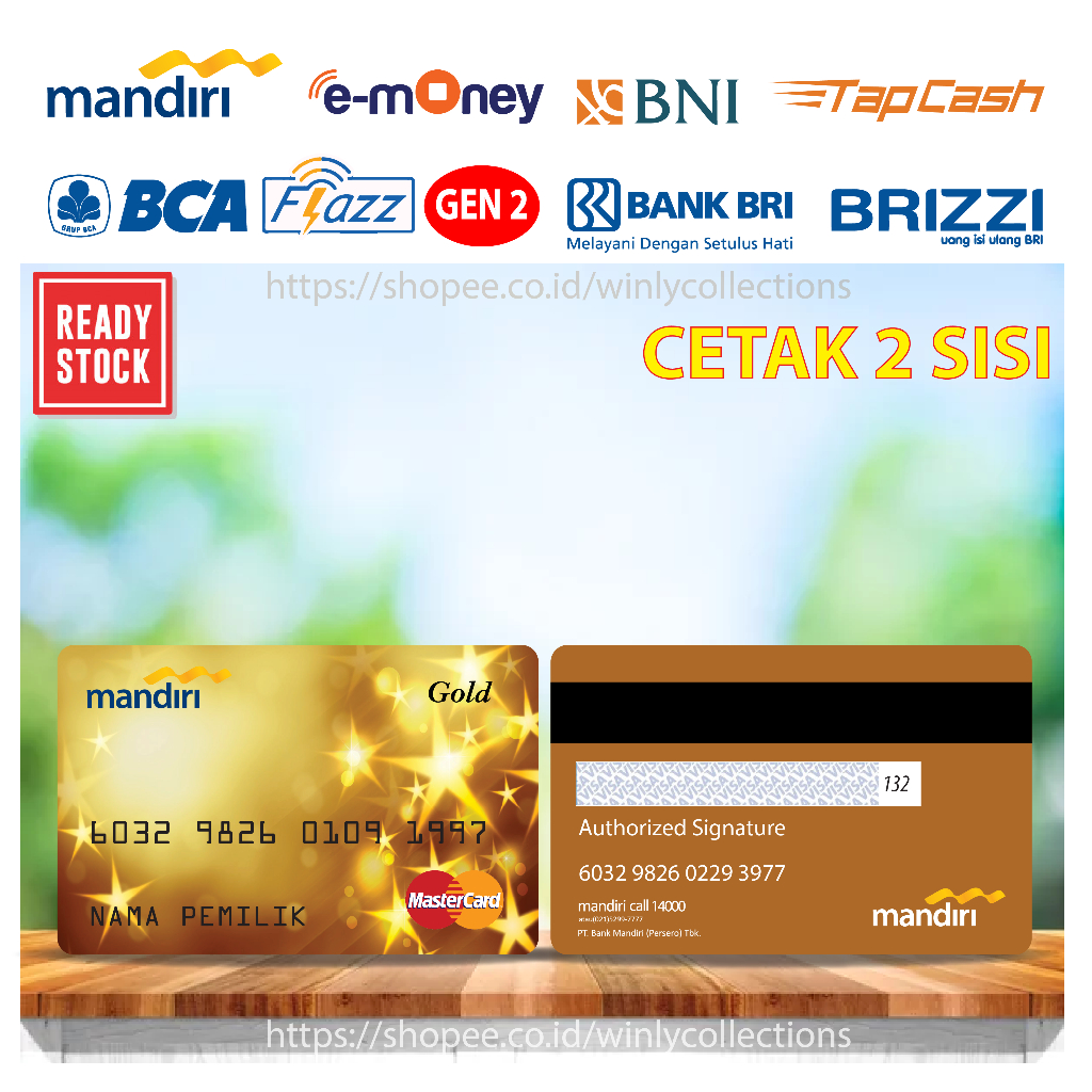 Jual EMONEY E TOLL DESIGN CREDIT CARD GOLD PLATINUM E MONEY MANDIRI ...
