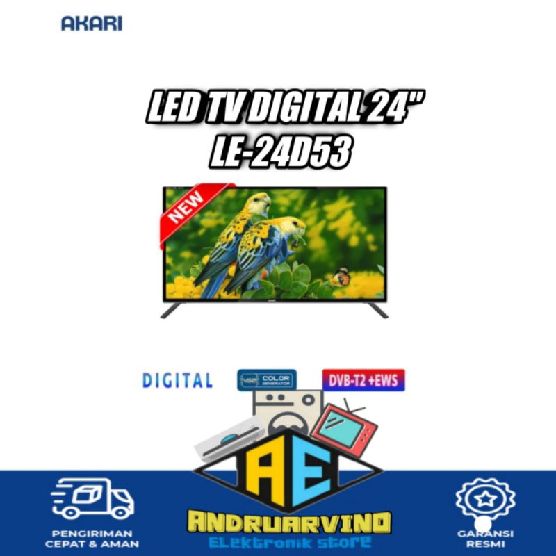 Jual TV LED AKARI 24 INCH LE-24D53 DIGITAL TV USB MOVIE GARANSI RESMI ...