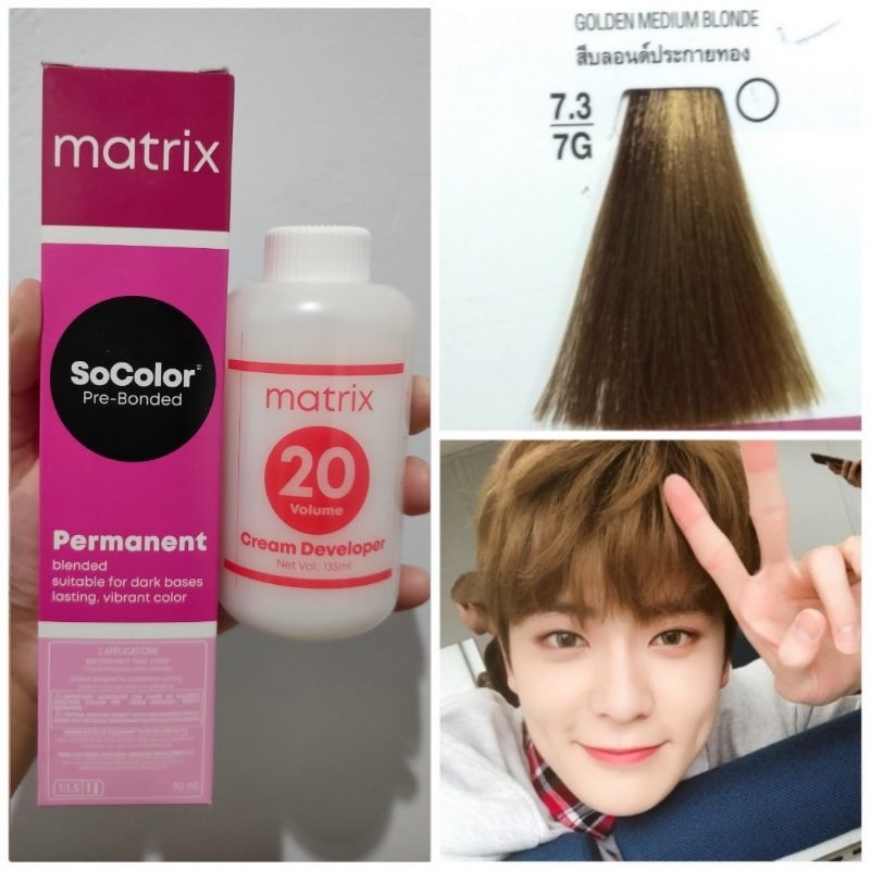 Jual Matrix SoColor 7.3 7G Golden Medium Blonde Hair Dye Blond Brown ...