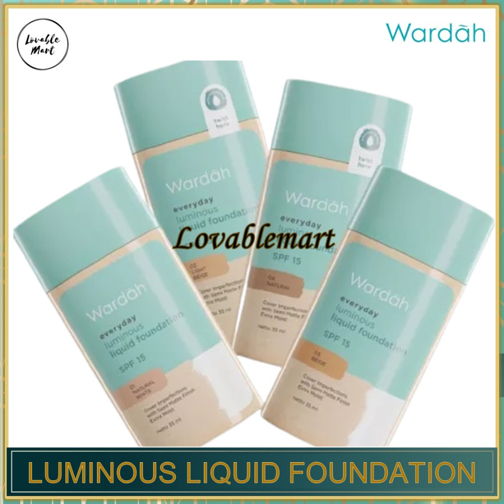 Jual Lovablemart Wardah Everyday Luminous Liquid Foundation - Alas Bedak Cair Dengan Hasil Matte ...
