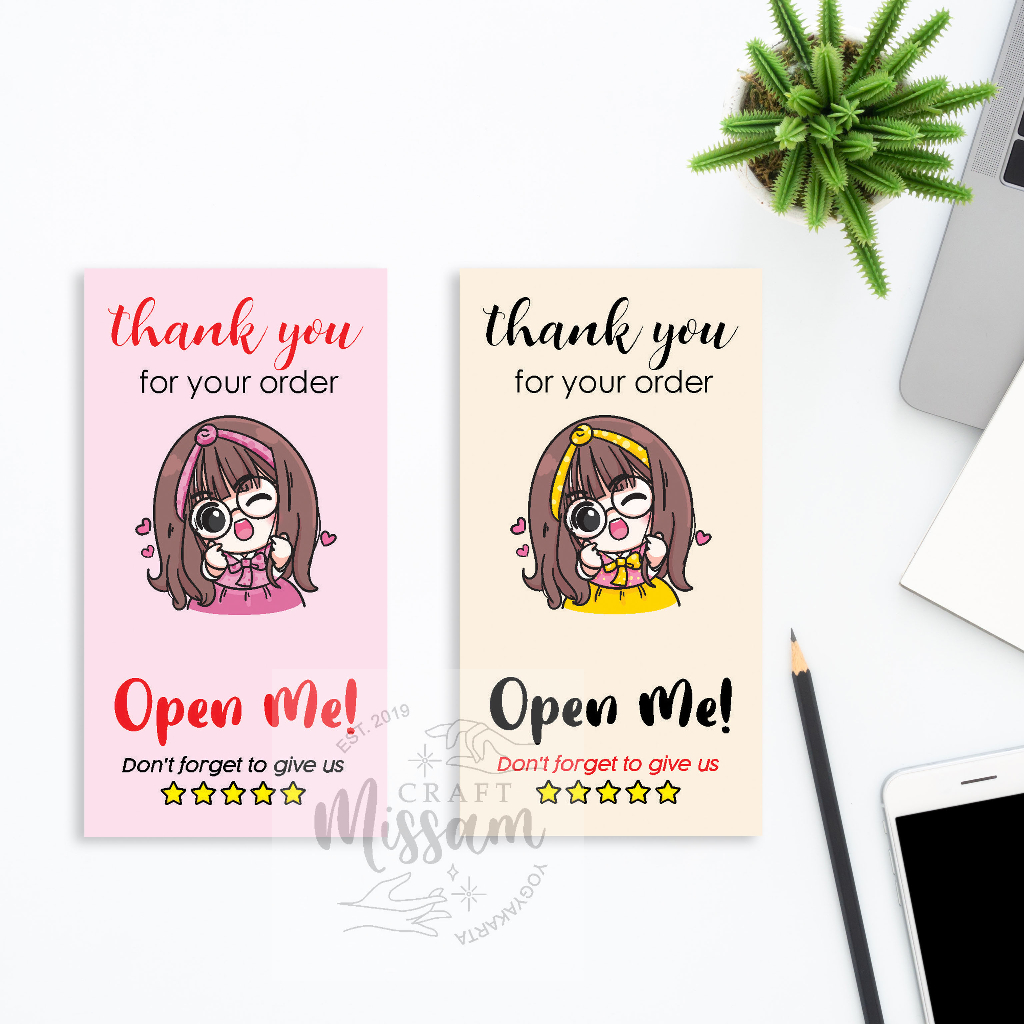 Jual Stiker Open Me Label Thank You Sticker OM003 | Shopee Indonesia