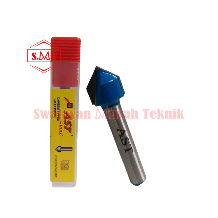 Jual AST Mata Profil Router Trimer Kayu 1/4X12MM Vee Groove V Groving ...