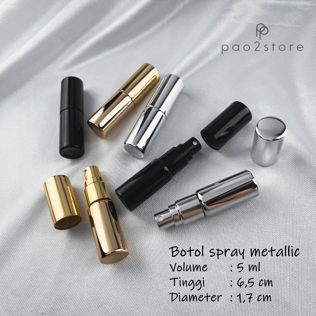 Jual Botol Spray 5ml Kaca Metalik / Metallic Coating UV - Travel Size ...