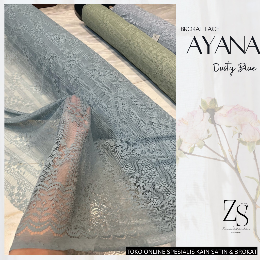 Jual Kain Kebaya Brokat Brukat Lace Ayana Motif Bunga Warna Pastel ...