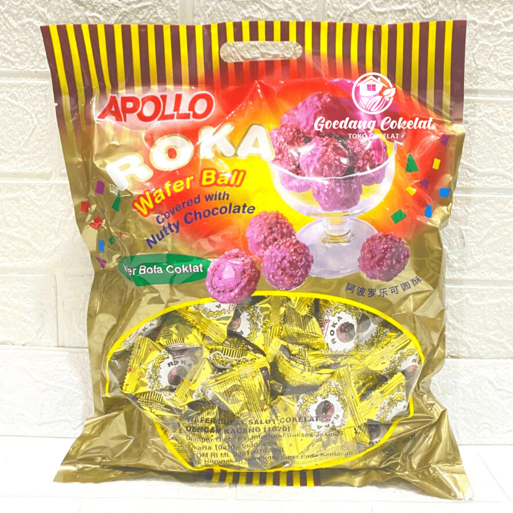 Jual Apollo Roka Wafer Ball Coklat Covered With Milk Pandan Nutty ...