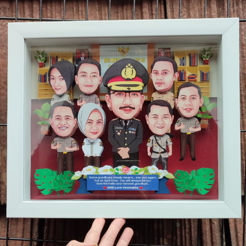 Jual Pop up 3D frame 25x30cm (10R) scrapframe karikatur hadiah wisuda ...