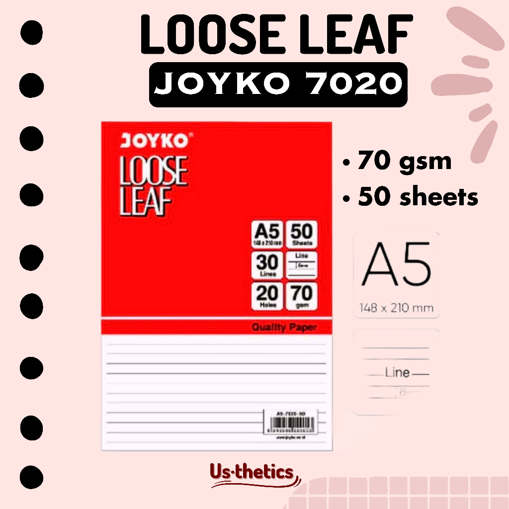 Jual Refill Paper Joyko A5 50 sheets | Kertas isian binder notebook ...