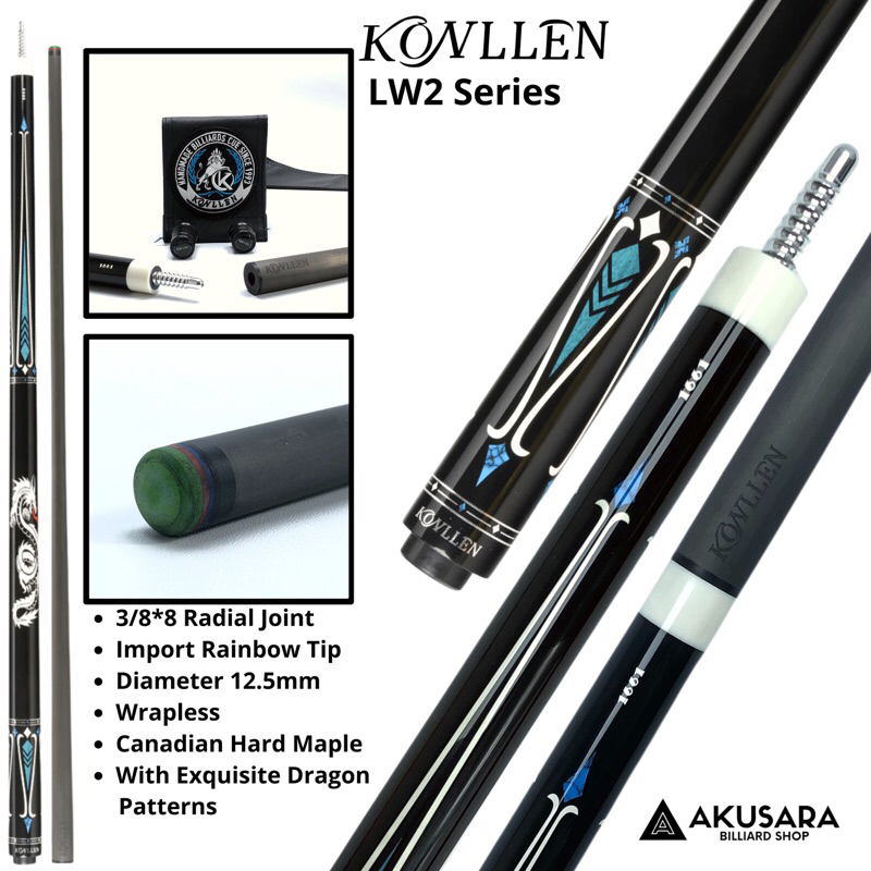 Jual Konllen LW Series 12.5mm Carbon Fiber Cue Stick Billiard | Shopee ...