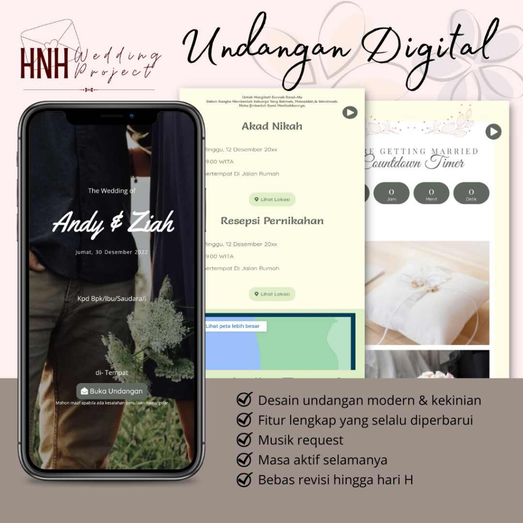 Jual HNH007 | UNDANGAN WEBSITE | UNDANGAN DIGITAL | UNDANGAN PERNIKAHAN ...