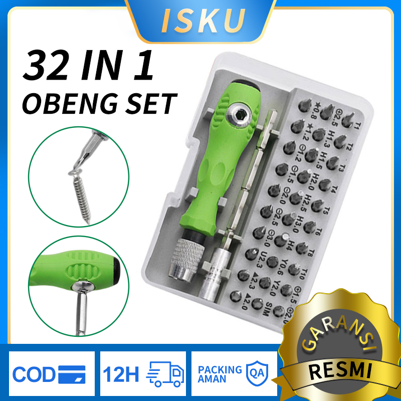 Jual ISKU Obeng Presisi Set 32 in 1 Screwdriver Set HP Magnetik Presisi Obeng kecil Reparasi ...