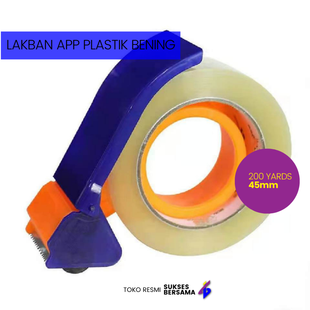 Jual LAKBAN OPP PLASTIK BENING 200 YARD 45mm | Shopee Indonesia