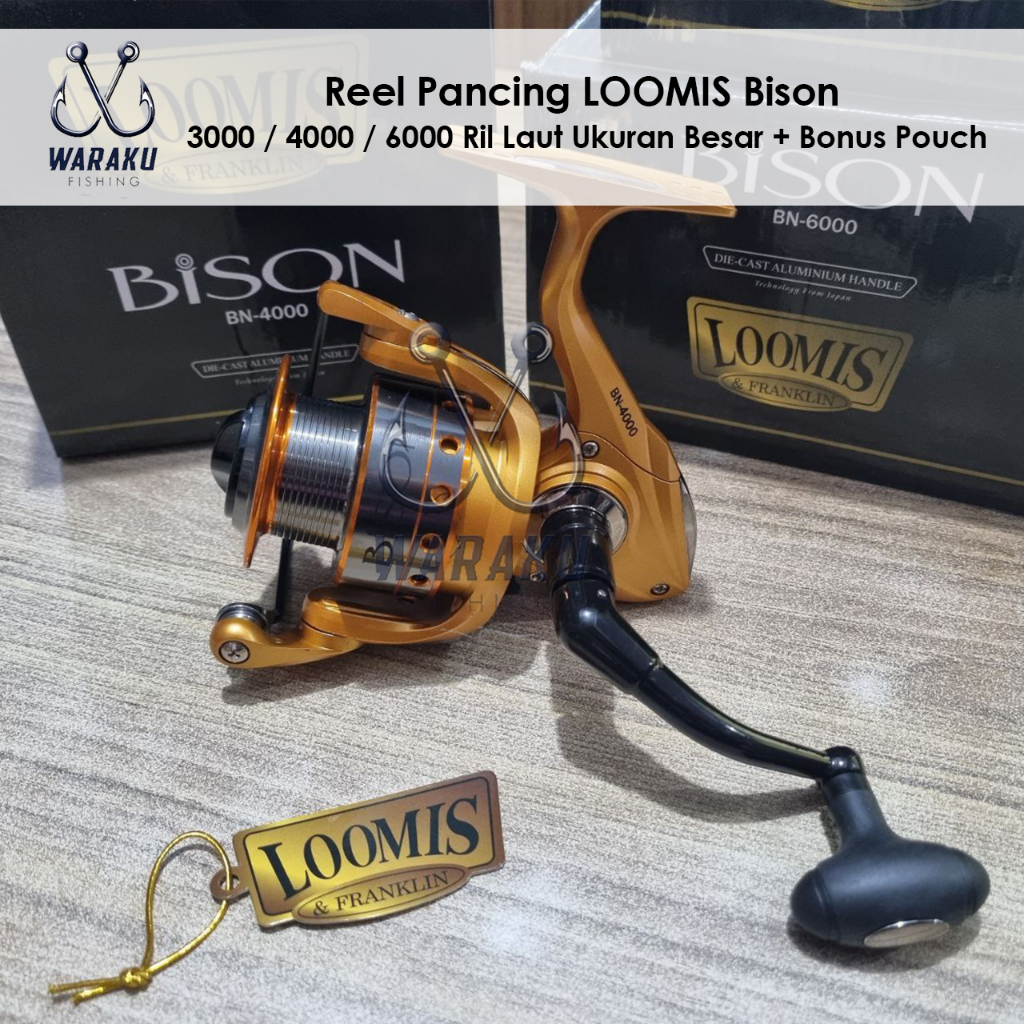 Jual Reel Badak Murah LOOMIS Bison 3000 / 4000 / 6000 Ril Laut Ukuran ...