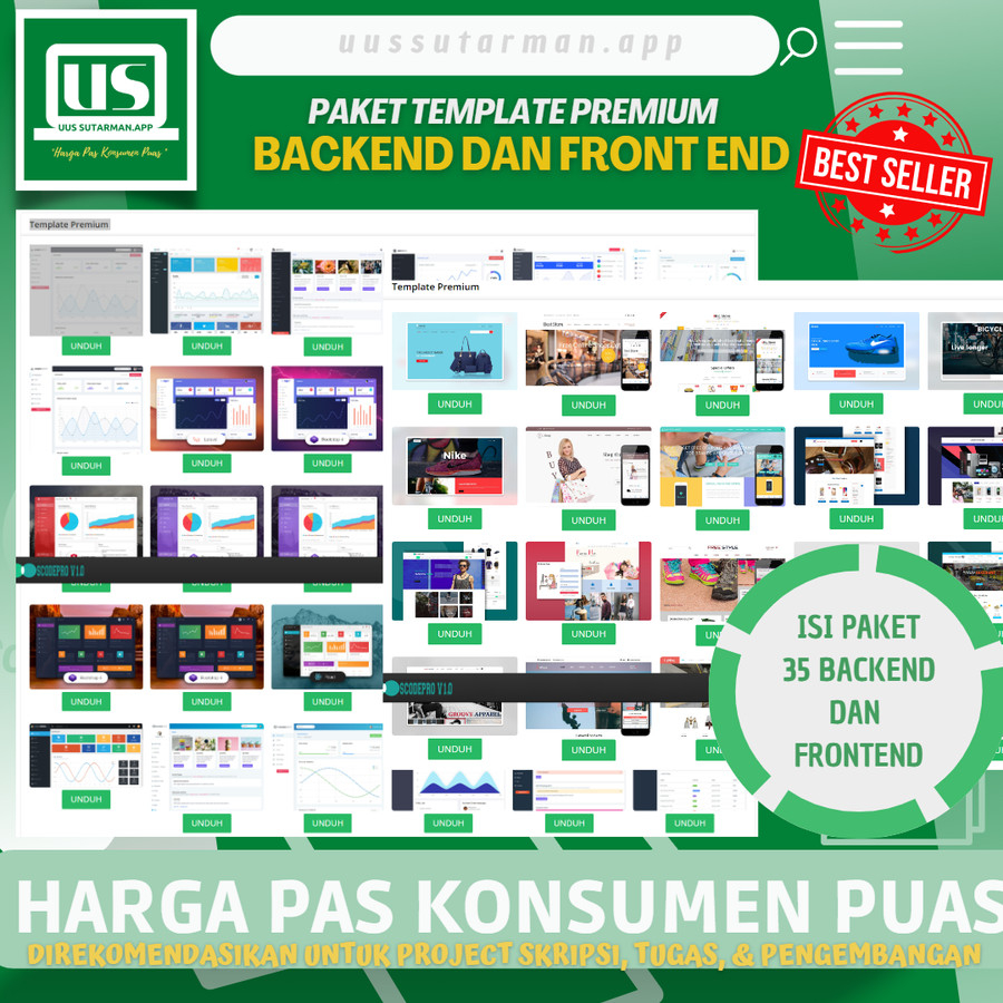 Jual Paket 35 Template Premium Backend dan Front End | Shopee Indonesia