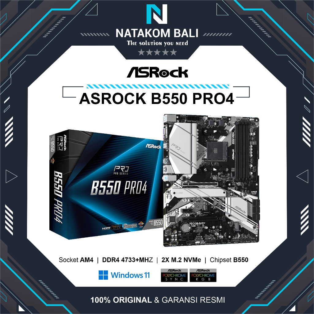 Jual MOTHERBOARD ASROCK B550 PRO4 | Shopee Indonesia