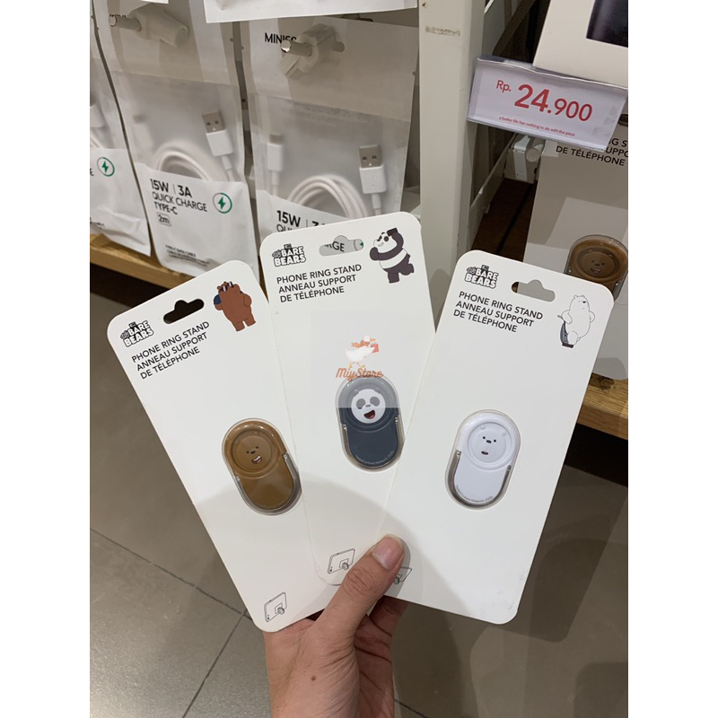 Jual MINISO Phone Ring Stand / We Bare Bears Phone Ring Stand | Shopee ...