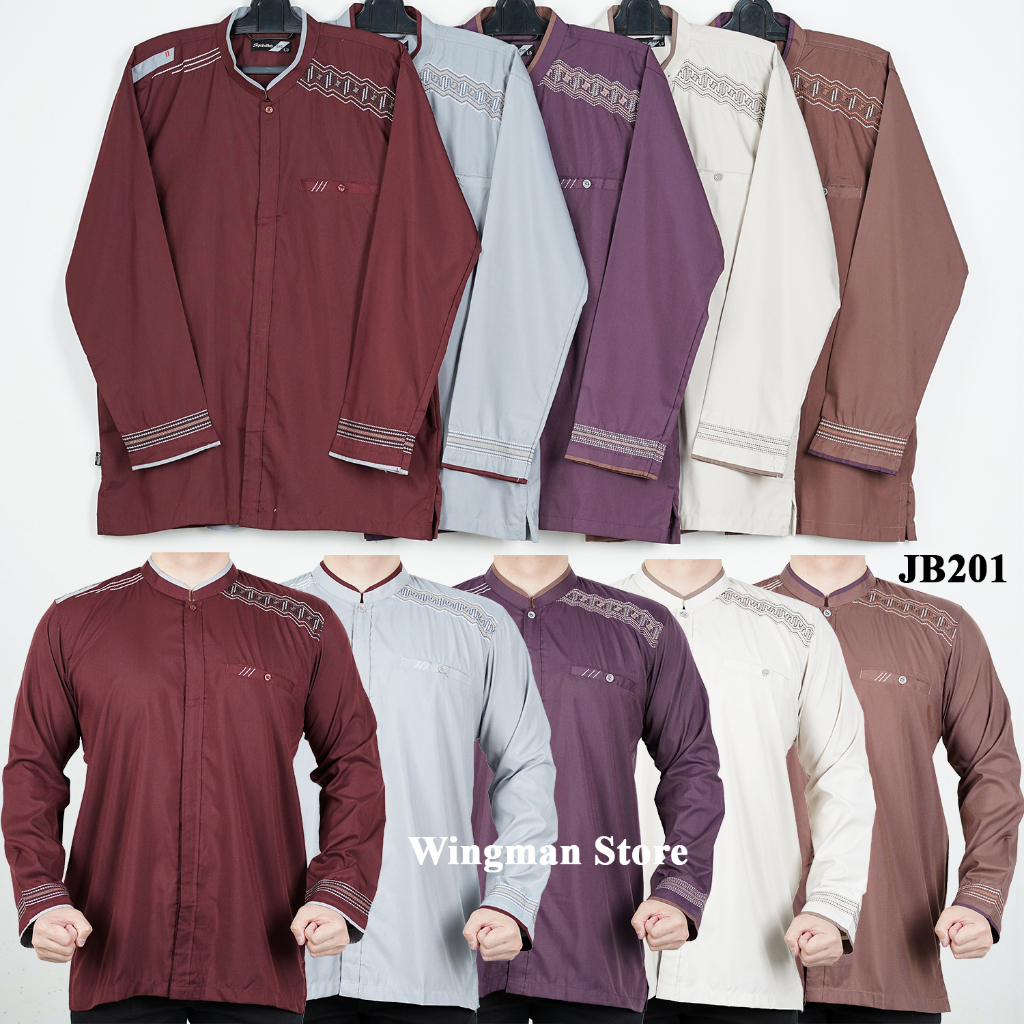 Jual Baju Koko JUMBO Muslim Pria Lengan Panjang Warna JB201 | Shopee ...