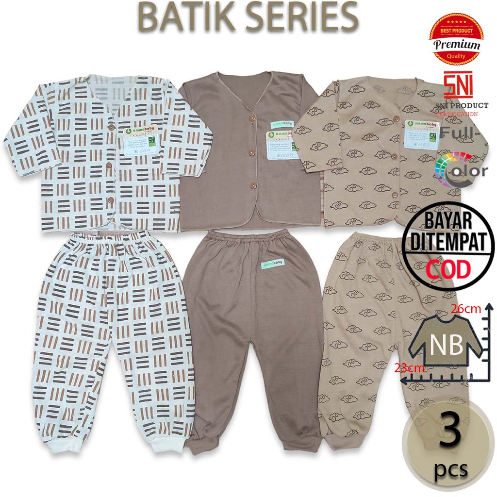 Jual BATIK Isi 6 pcs Baju Bayi Celana Bayi 3 Set Baju Lengan Pendek ...