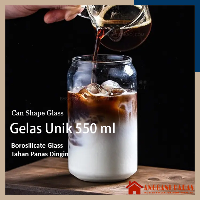 Jual Gelas Jumbo Unik Gelas Minuman Soda Gelas Bening Estetik 550ml ...