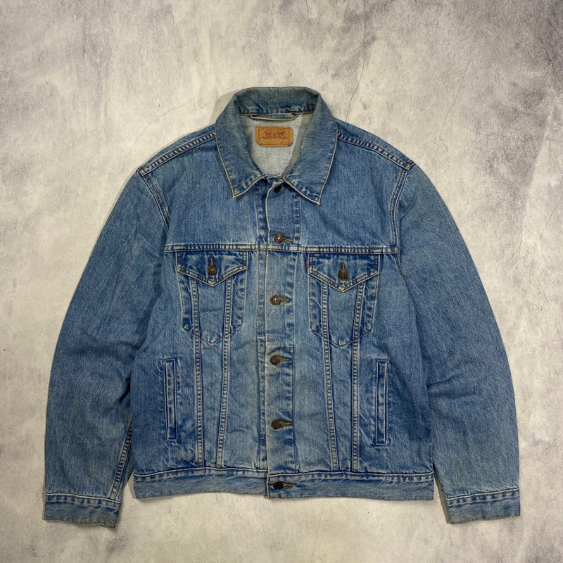 Jual Vintage Levis 90s Distressed Denim Trucker Jacket Casual Harrington Work Jacket | Shopee ...