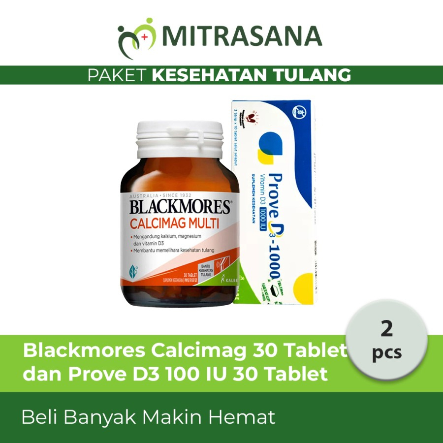 Jual Kesehatan Tulang Blackmores Calcimag 30 Tab dan Prove D3 100 IU 30 ...