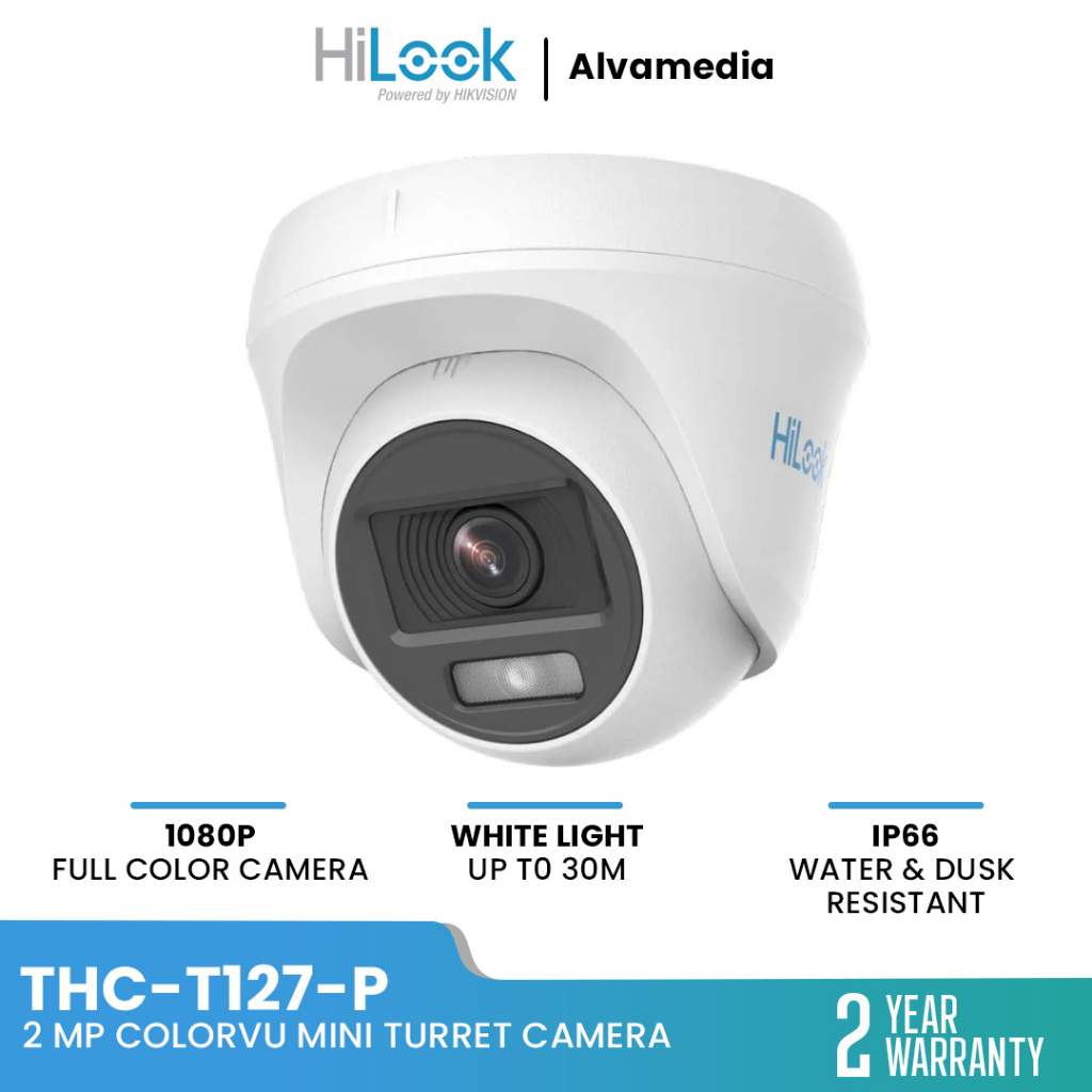 Jual CAMERA CCTV HILOOK 2MP COLORVU INDOOR OUTDOOR THC-T127-P THC-B127-P | Shopee Indonesia