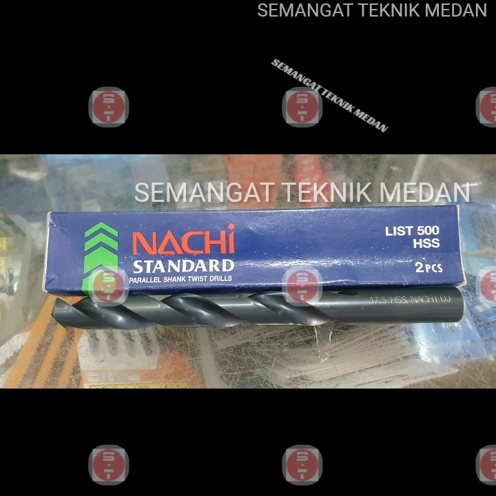 Jual NACHI 17,5mm MATA BOR BESI PARALLEL SHANK HSS DRILL BITS 17,5 17.5 mm | Shopee Indonesia
