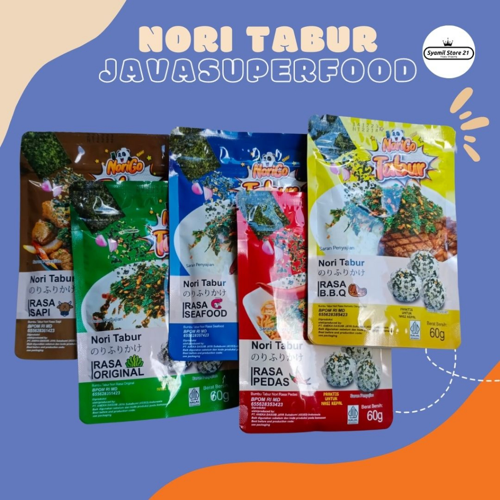 Jual Nori Tabur Rumput Laut Panggang 60g Halal Javasuperfood | Shopee ...