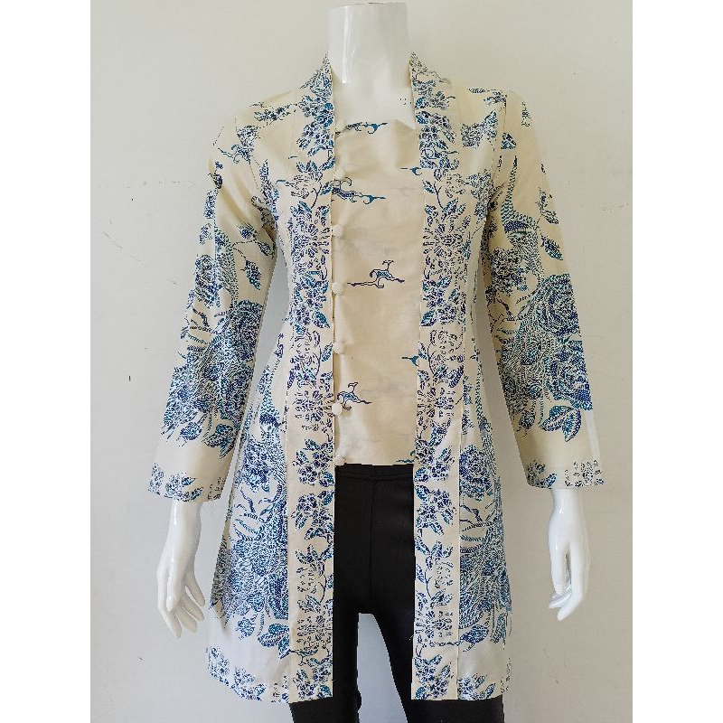 Jual Kebaya dan kemeja Katun Merak putih (Broken white) | Shopee Indonesia