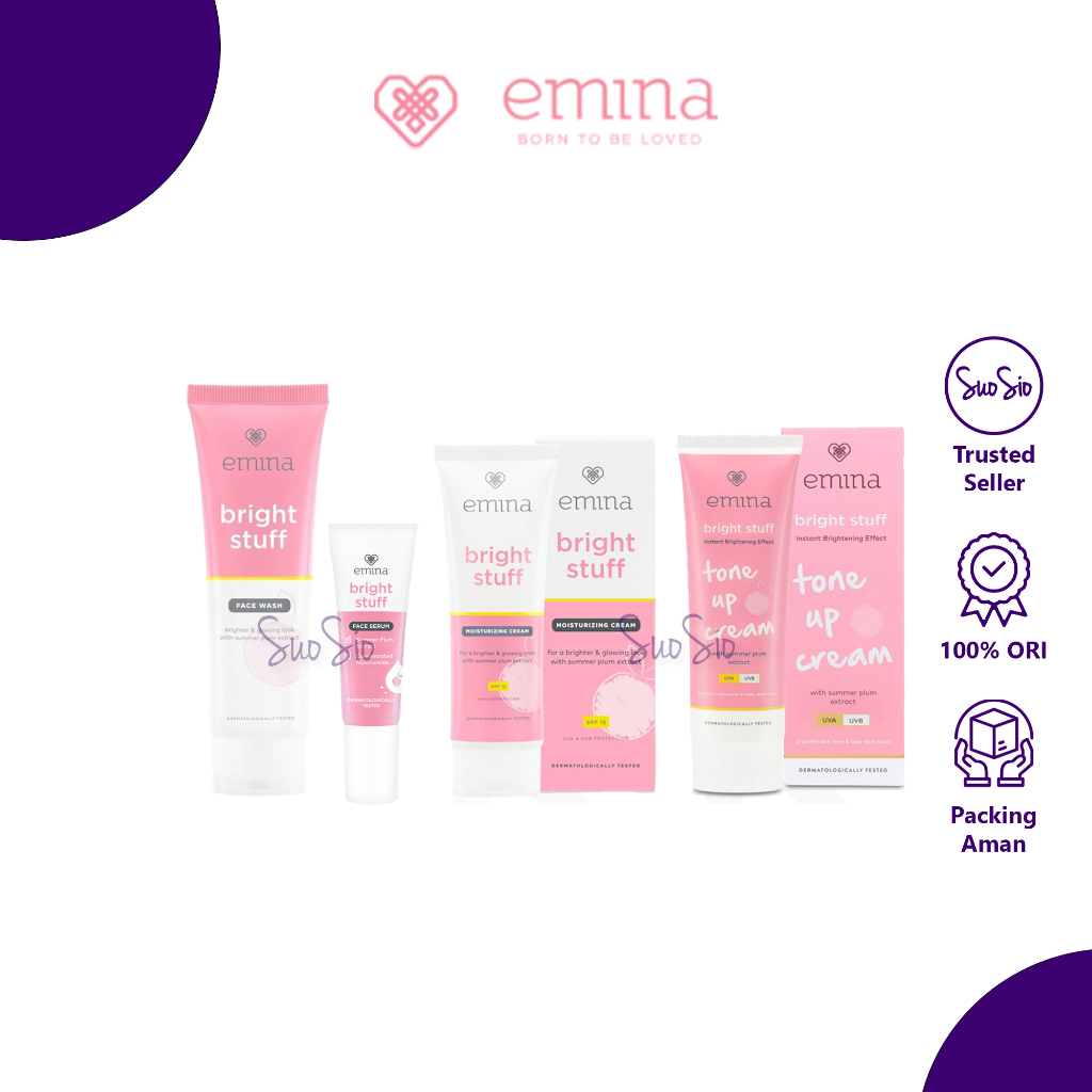 Jual Emina Bright Stuff Tone Up Cream 20ml Moisturizing Tone up cream ...