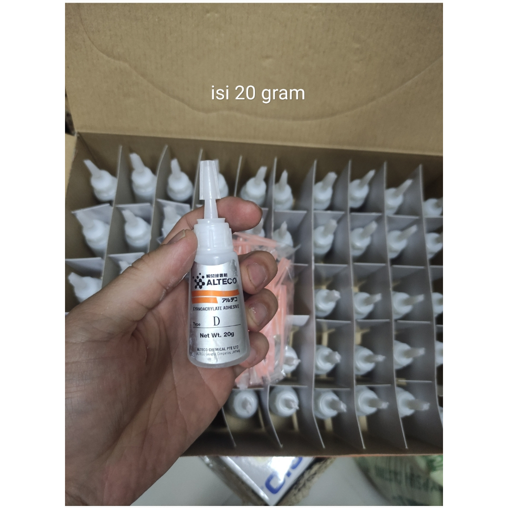 Jual lem super glue alteco botol 20 gram satuan jepang type D | Shopee ...