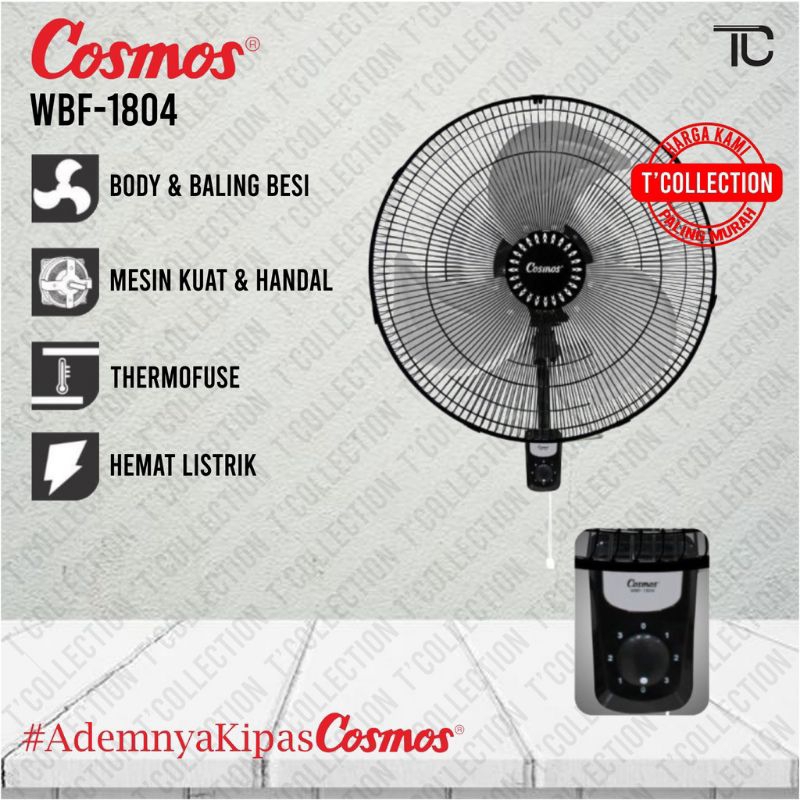 Jual Cosmos WBF 1804 Wall Fan / Kipas Angin Dinding Baling Besi 18 Inch ...