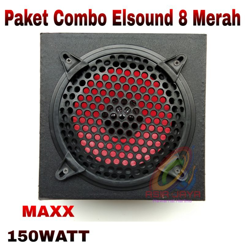 Jual Paket Combo Elsound 8 Inch Merah plus Box Single dan Tutup 8 Inch | Shopee Indonesia